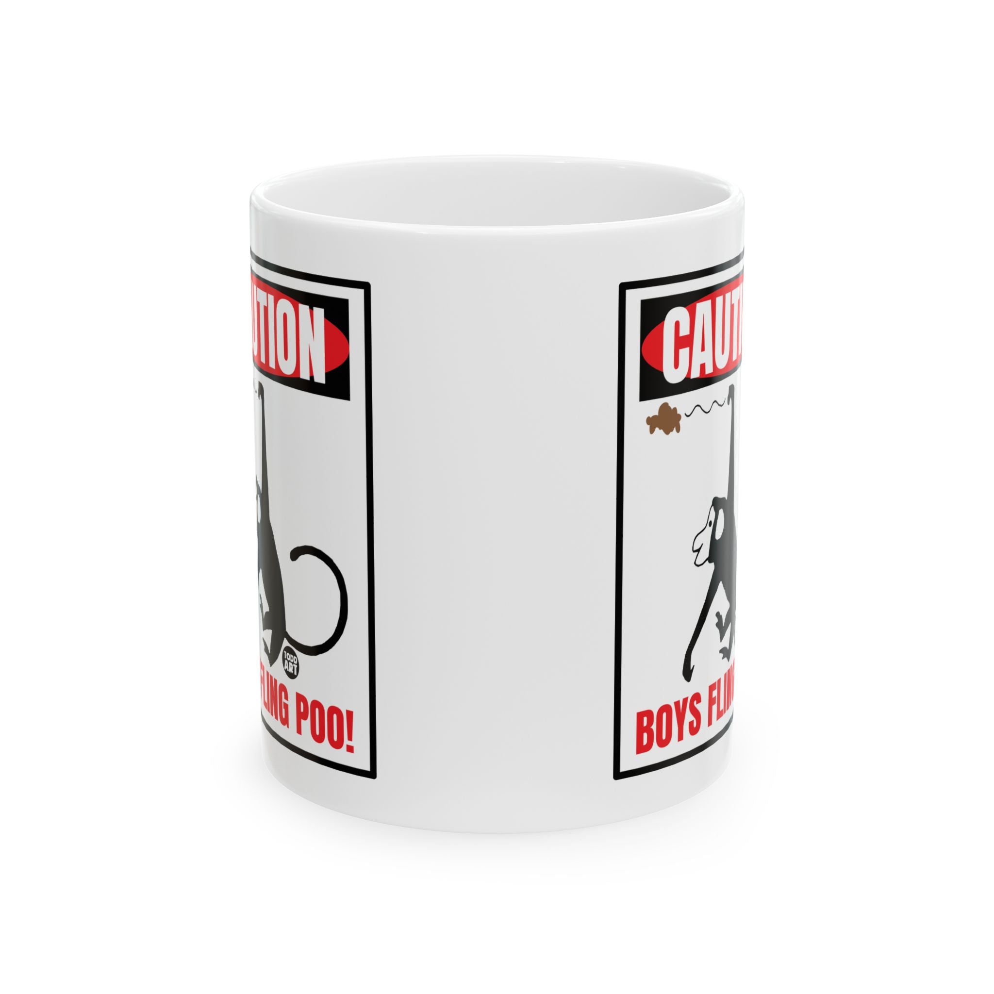 Boys Fling Poo Monkey Coffee Mug, Funny Monkey Mug – The Pop Factory
